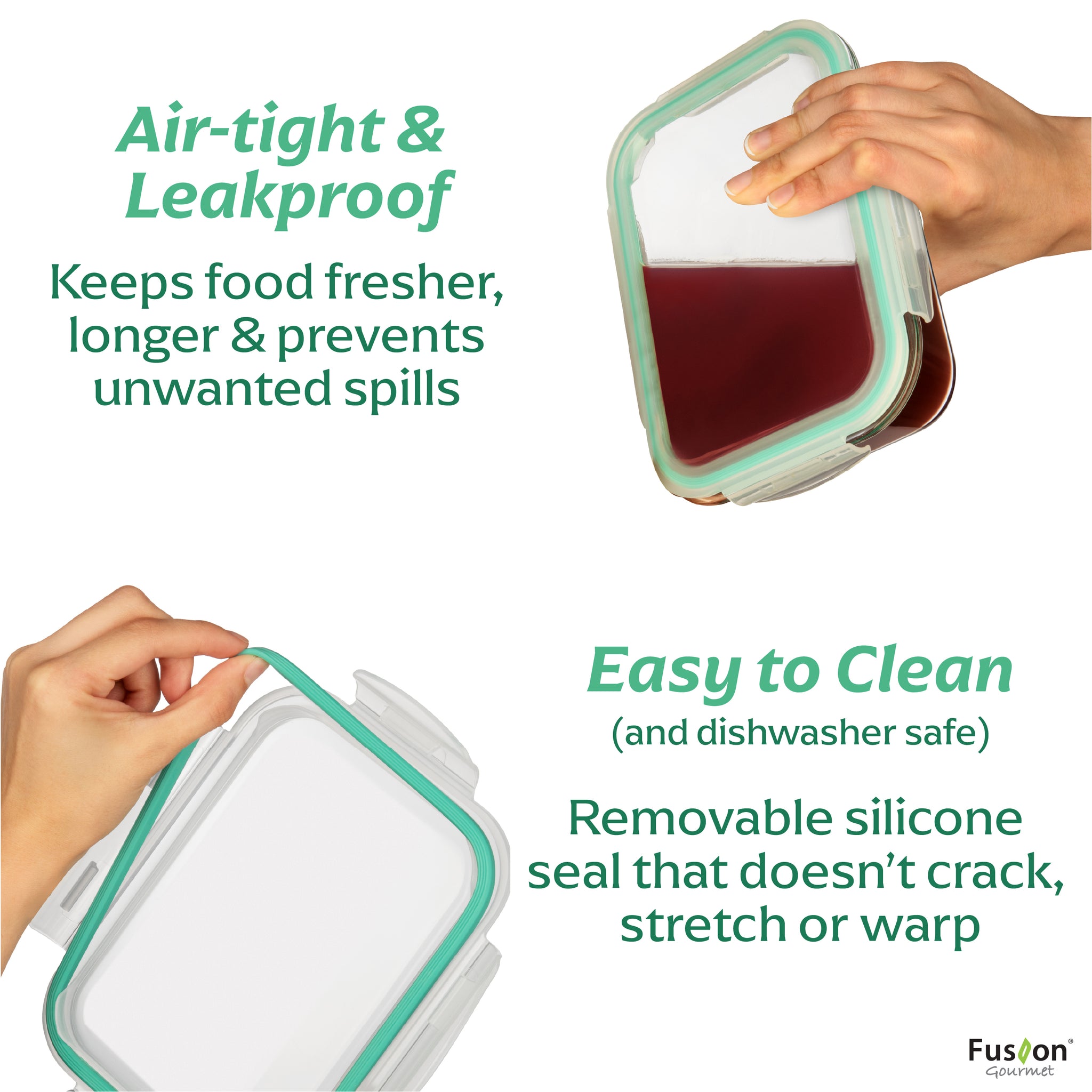 Fusion Gourmet Glass Food Storage Containers